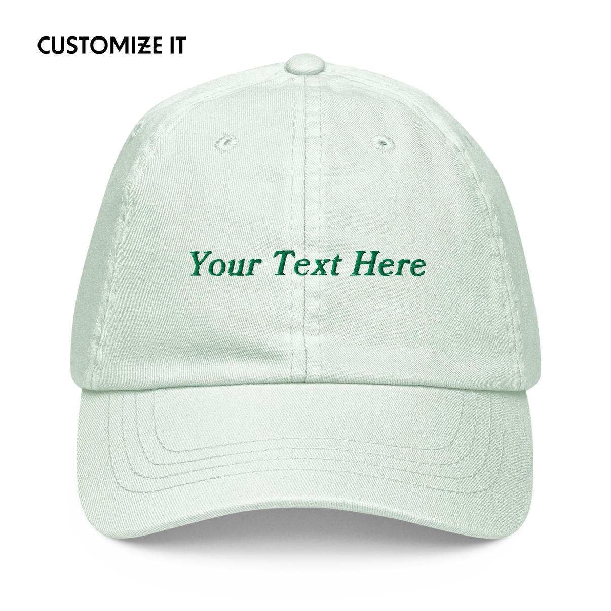 CUSTOM Your Text Embroidered Pastel Baseball Cap – girlgangshop