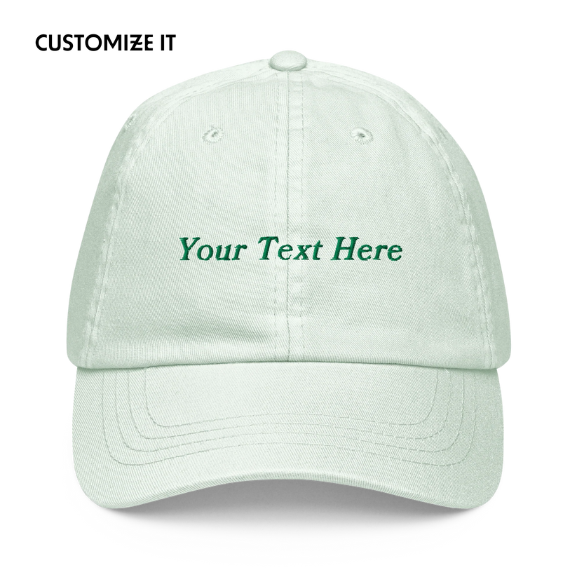 CUSTOM Your Text Embroidered Pastel Baseball Cap – girlgangshop